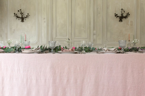 Pre-Loved Rose Linen Tablecloth 170 x 250 – Madame de la Maison